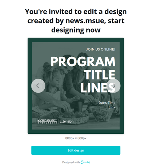Canva MSU Extension and Michigan 4-H social media graphic templates how ...