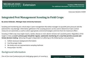 Integrated Pest Management Scouting in Field Crops (E3294) - Integrated ...