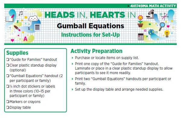 Heads In, Hearts In: Gumball Equations - 4-H