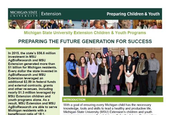 Preparing the Future Generation for Success - 4-H