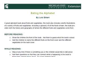 "Eating the Alphabet" Family Book Sheet - Child & Family Development