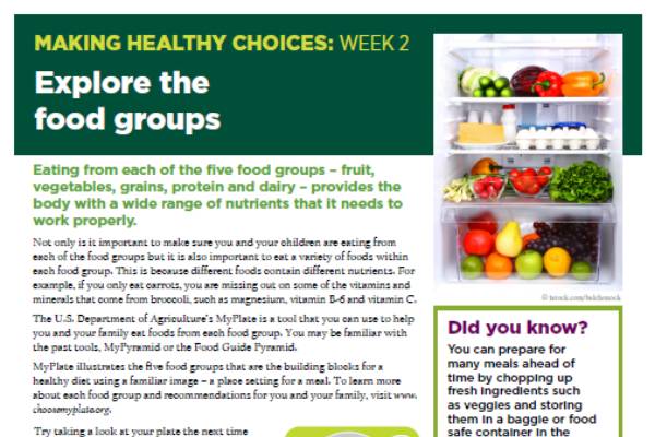 Making Healthy Choices: Week 02 - Making Healthy Choices