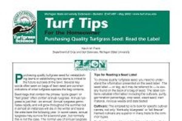 Purchasing Quality Turfgrass Seed: Read the Label - MSU Extension
