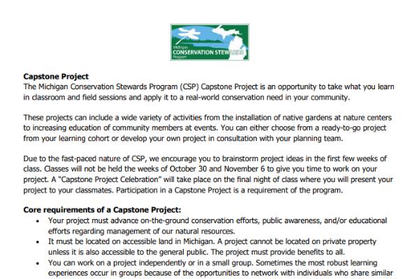 Conservation Stewards Program Capstone Project Description ...
