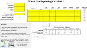 Water Use Reporting Calculator - Irrigation