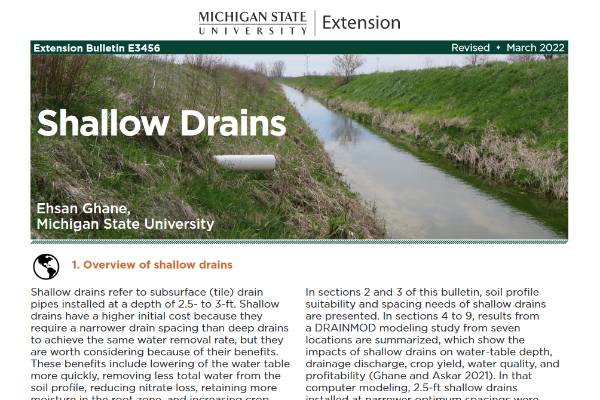 Shallow Drains - Field Crops