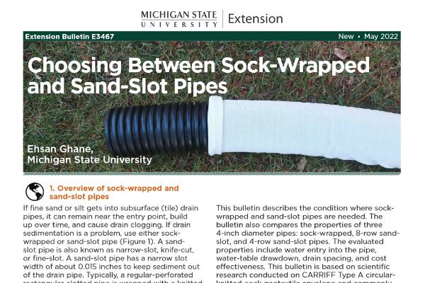Choosing Between Sock-Wrapped and Sand-Slot Pipes - Field Crops