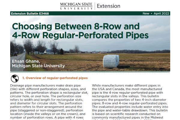 Choosing Between 8-Row and 4-Row Regular-Perforated Pipes - Field Crops