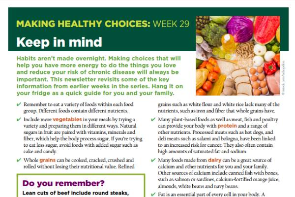 Making Healthy Choices: Week 29 - Making Healthy Choices