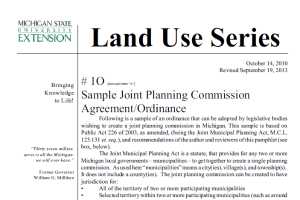 Check List #1O: Sample Joint Planning Commission Agreement/Ordinance ...