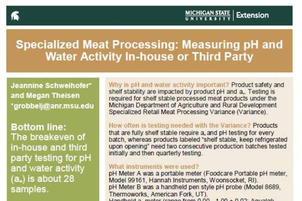 Specialized Meat Processing: Measuring pH and Water Activity In-house or Third Party - Meat ...