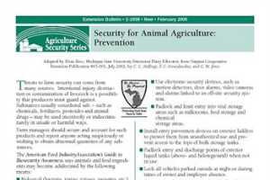 Security for Animal Agriculture: Prevention - MSU Extension