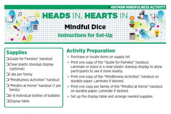 Heads In, Hearts In: Mindful Dice - 4-H