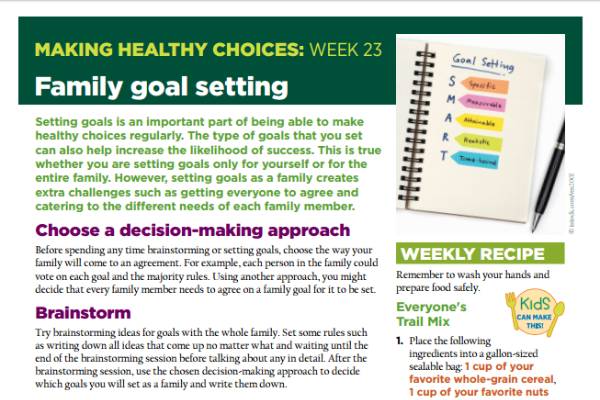 Making Healthy Choices: Week 23 - Making Healthy Choices