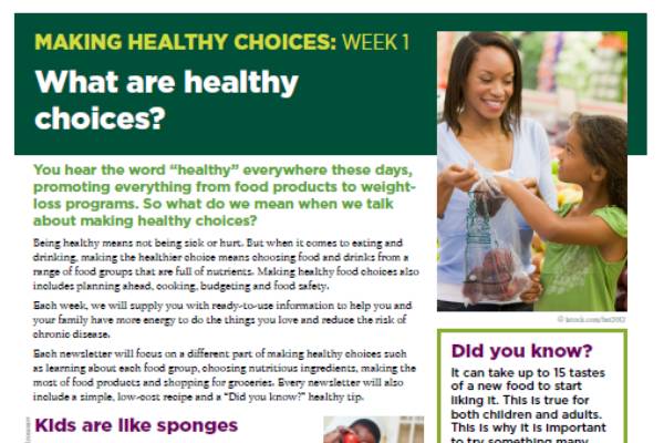 Making Healthy Choices: Week 01 - Making Healthy Choices