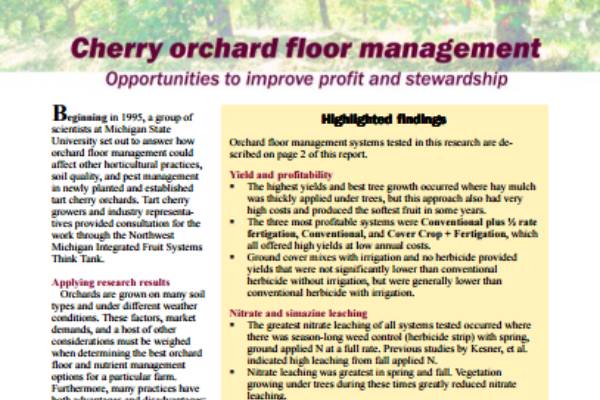 Cherry Orchard Floor Management: Improve Profit and Stewardship - MSU ...
