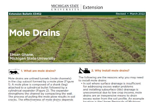 Mole Drains - Field Crops