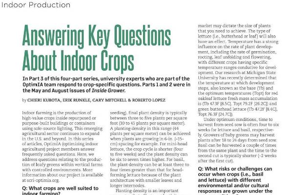 Answering key questions about indoor crops - Floriculture & Greenhouse ...