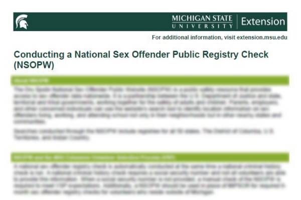 Conducting A National Sex Offender Public Registry Check Nsopw