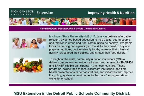 MSU Extension in the Detroit Public Schools Community District: A ...