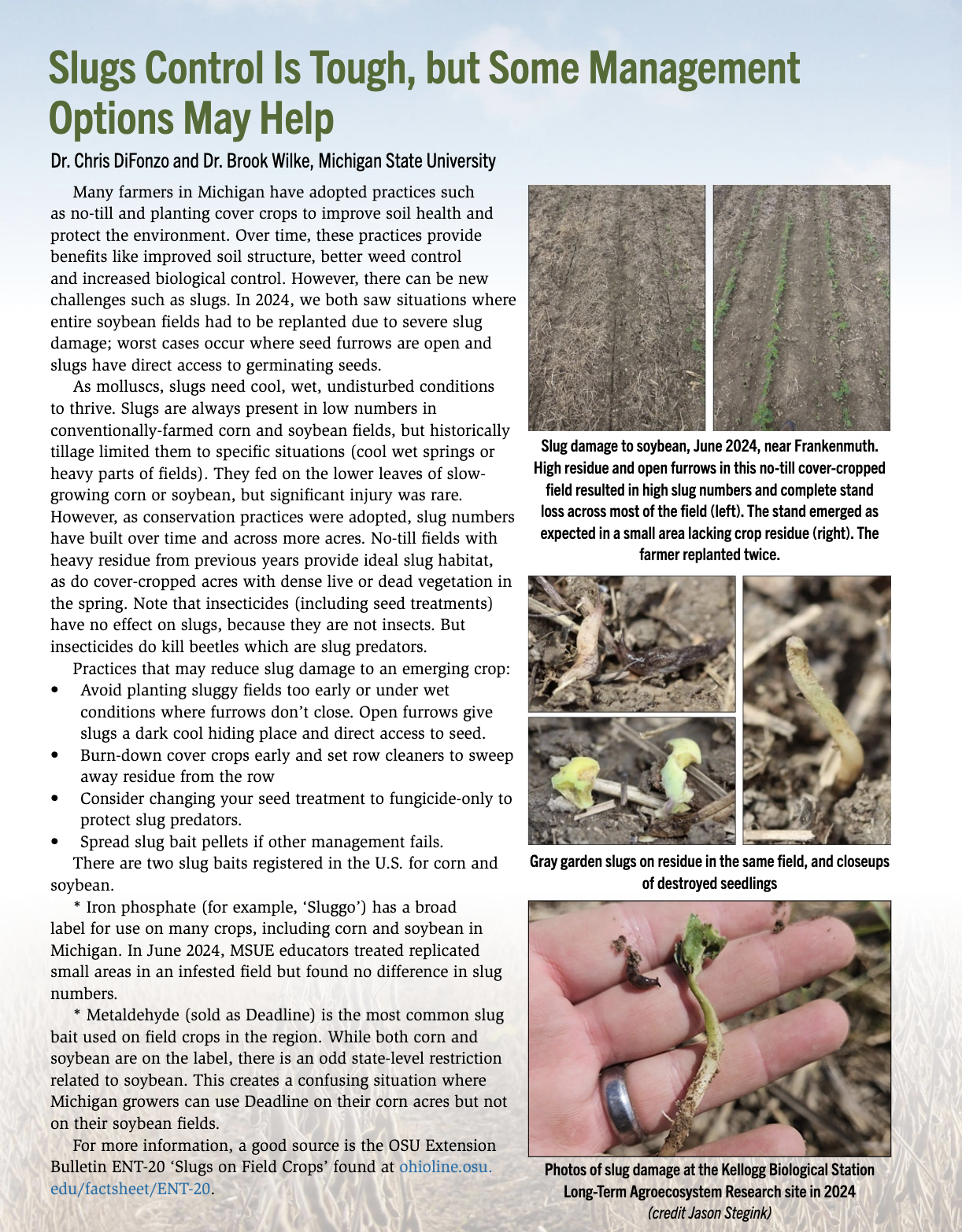 Michigan Soybean Committee Publishes Article on Slug Management at the ...