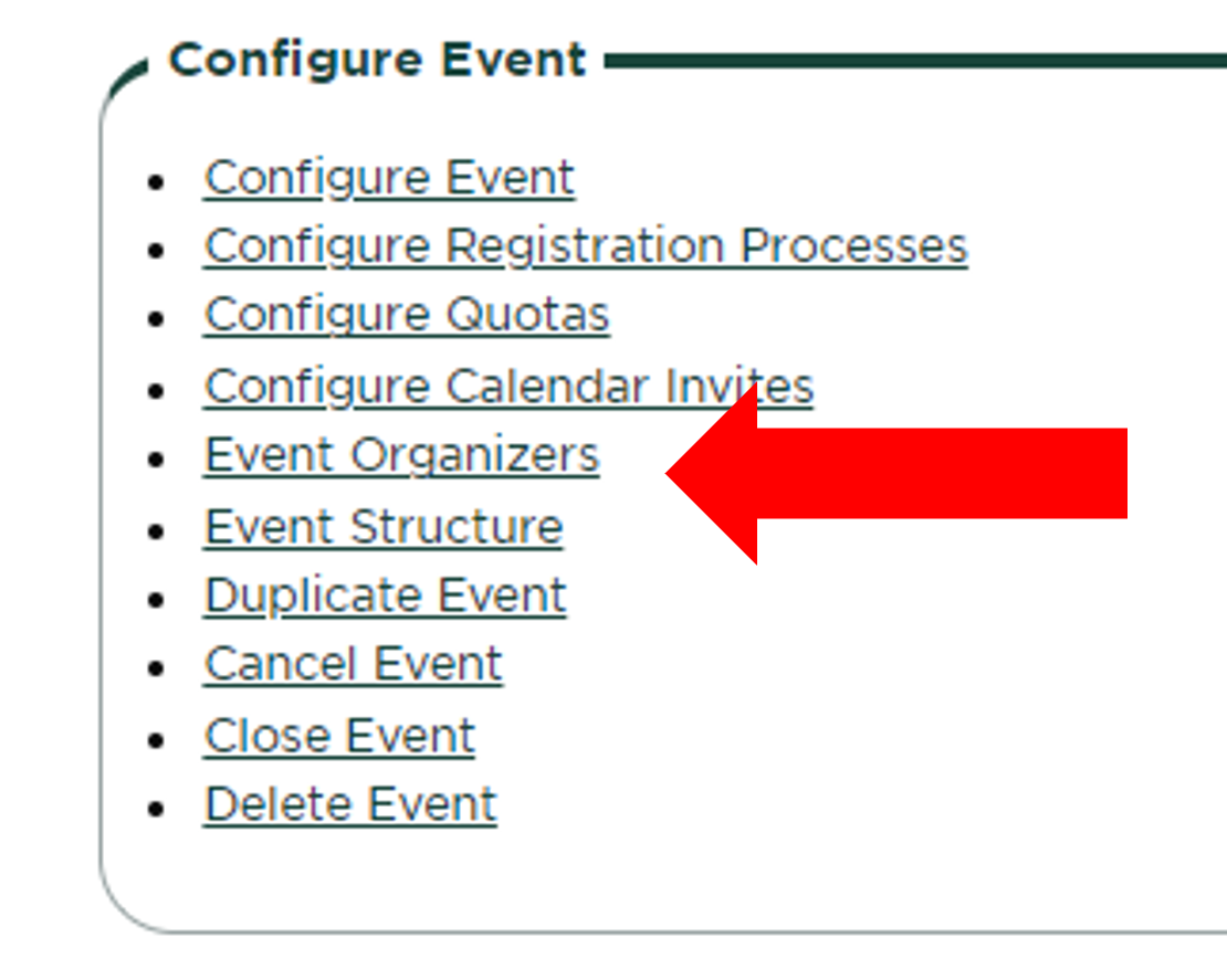 Adding an Event Organizer - ANR Event Services