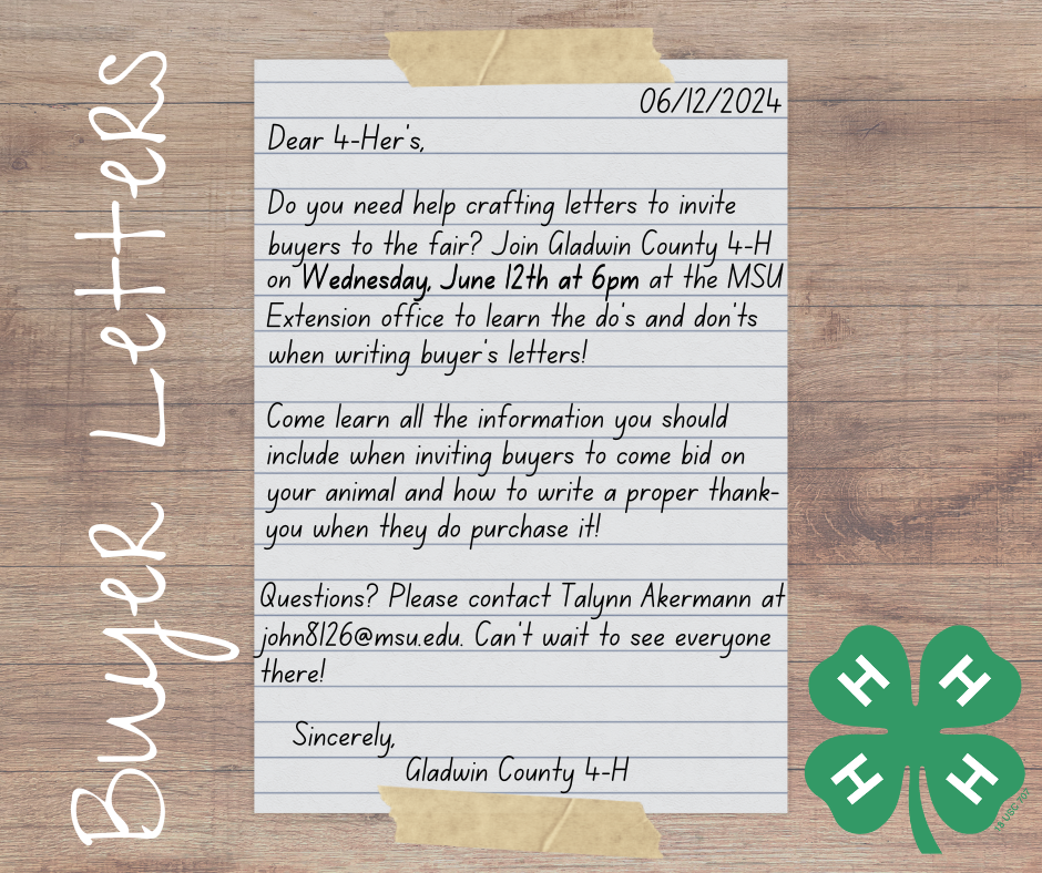 Buyer Letter 101 - Gladwin County