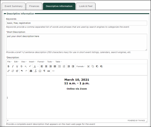 Adding Zoom information in EMS - ANR Event Services