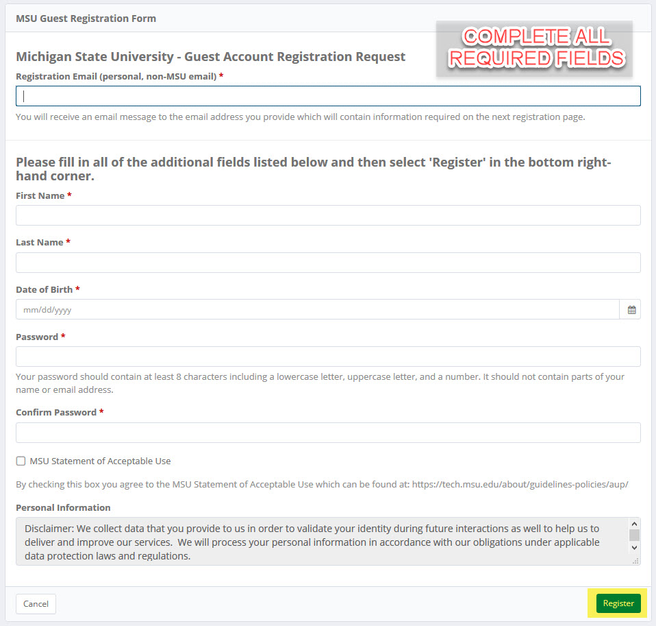 MSU Guest Account Instructions - Organizational Development