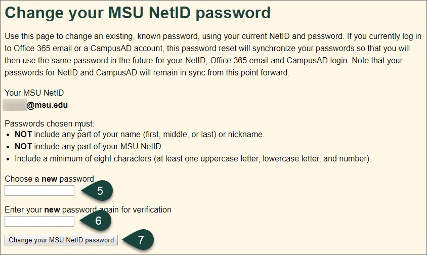 Resetting Your MSU NetID Password - ANR Information Technology