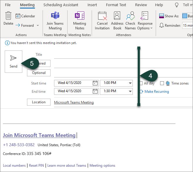 Scheduling A Teams Video Meeting Using Outlook Anr Information Technology